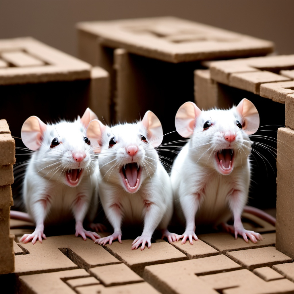 Three cute rats Laughing hysterically as they tickle...