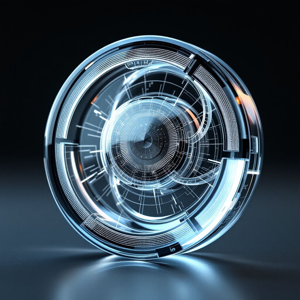 A yo yo with a built-in gyroscope, transparent