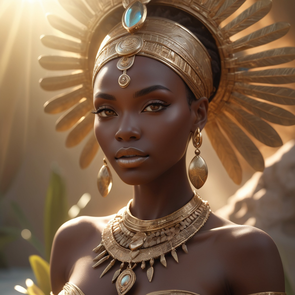 African goddess. hyper realistic, HD 4k 3D, professi...
