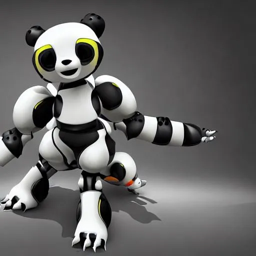 Full body view, white haired, kid, Furry Panda Girl,... | OpenArt