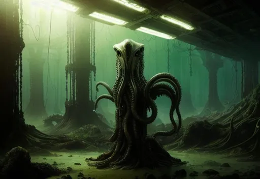 fantasy, lovecraftian creature, horror, alien squid... | OpenArt