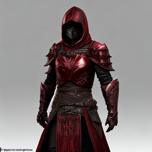 Nightingale armour from Skyrim, red and black color,...