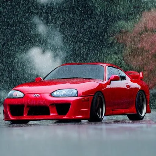a full 2001 Red Toyota Supra, with modified parts an...