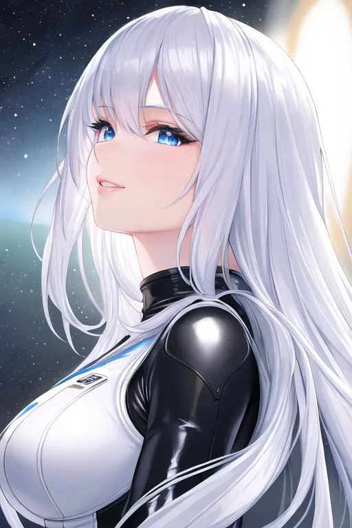 side view medium close up portrait, looking from bel... | OpenArt