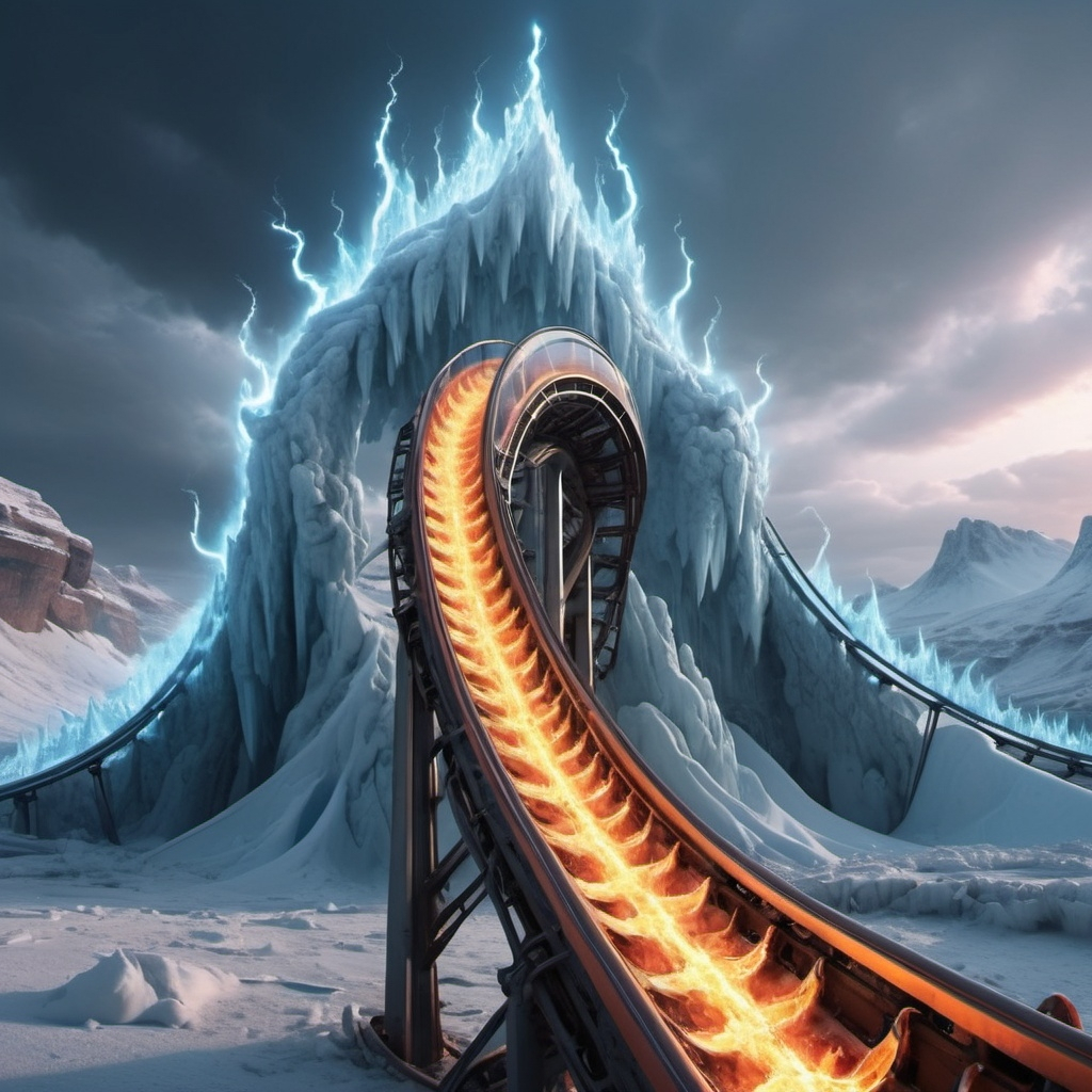 An emotional roller coaster ice fire lightening frig...