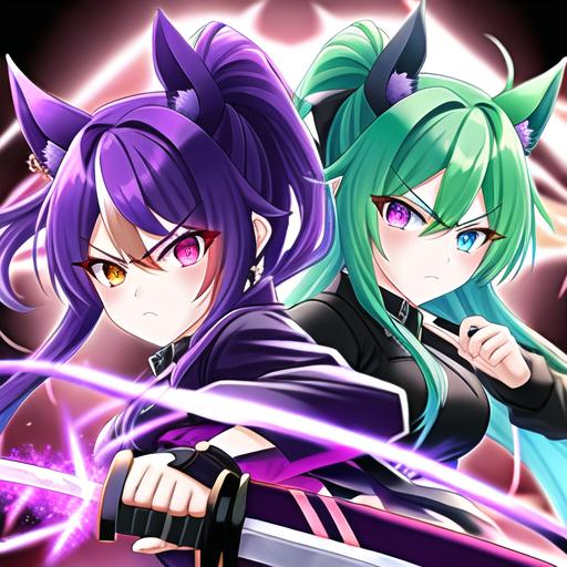 Haley as a demon (multi-color hair) (multi-color ey...