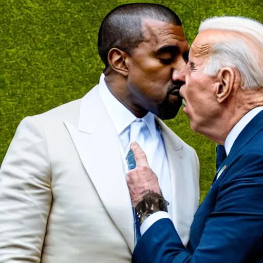 Kanye West and Joe Biden kissing , high quality, 8k,... | OpenArt