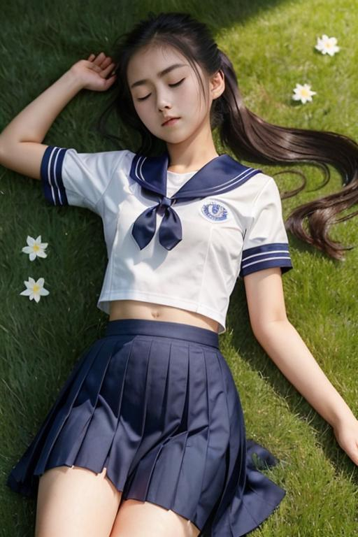 most beautiful 14 years old Chinese girl in a sailor... | OpenArt