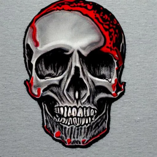 scary skull with blood | OpenArt