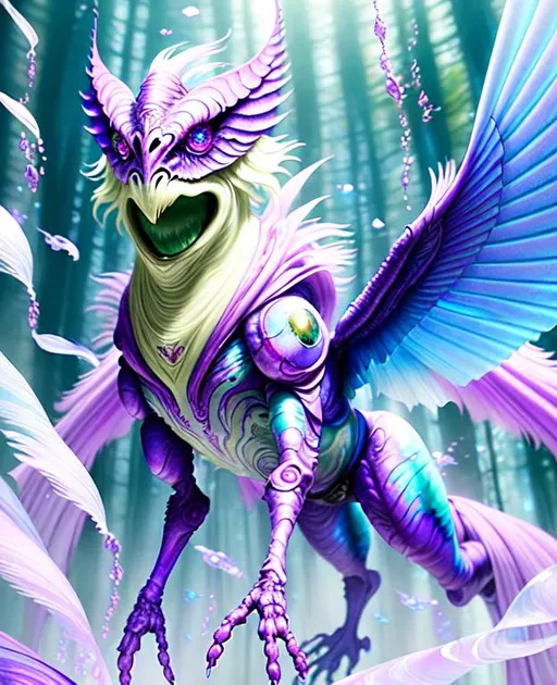 magical animal, in alien forest, furry, Pearlescent... | OpenArt