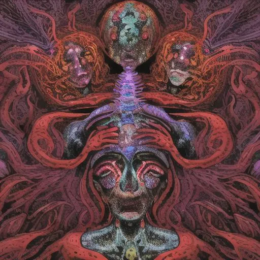 surreal portrait of DMT entities crawling out of a h... | OpenArt