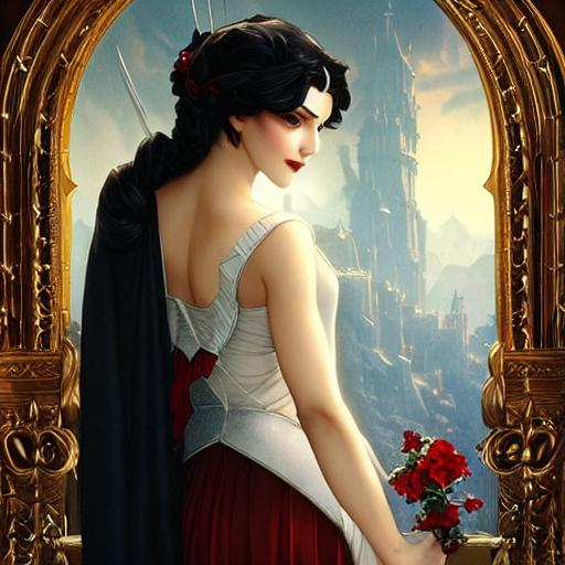 Snow White as a vampire queen, intricate, elegant, h...