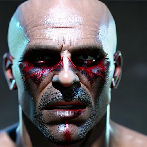 Photorealistic, Dark, Horror, Vampire Male with Flay...