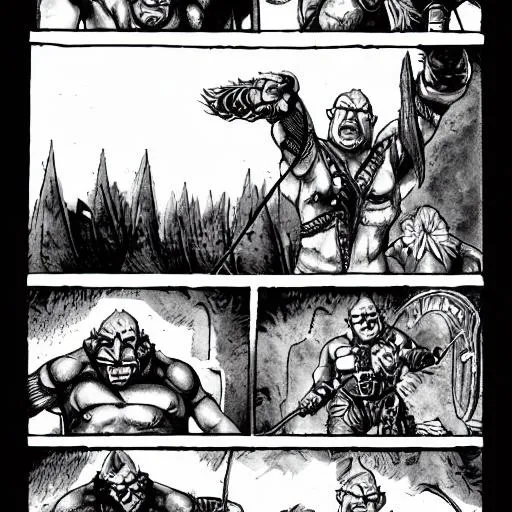 fantasy orc ink comic | OpenArt