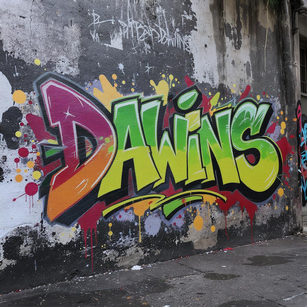 A 3D graffiti piece of street art that pops off the...