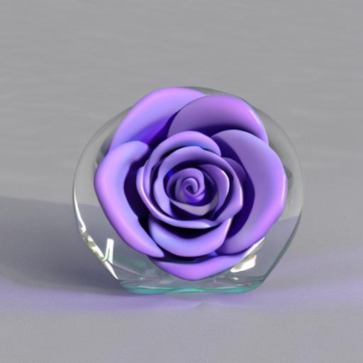 Eleagent purple rose glass, 4k quality 3d | OpenArt