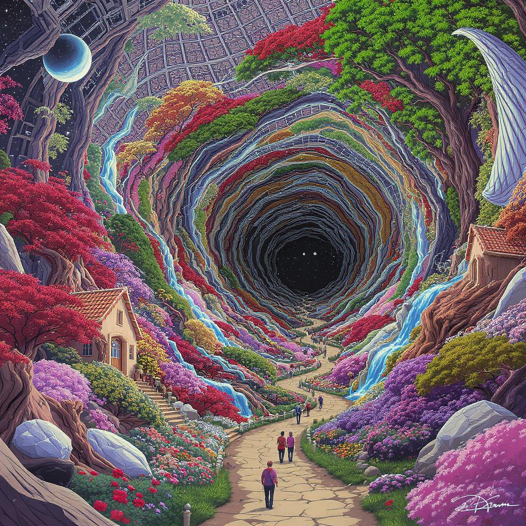 I would like an infinite zoom artwork. It should be...