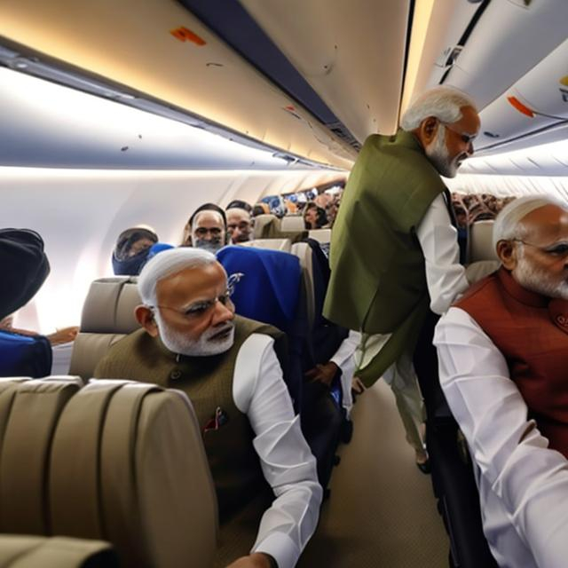 Indian prime minister Narendra Modi in flight | OpenArt