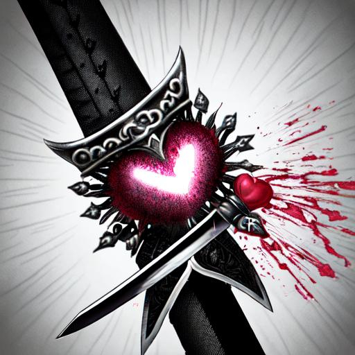 Sword made of hearts stabbing an eye | OpenArt