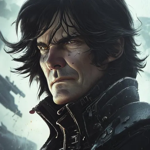 "Cinematic closeup of Captain Harlock, looking into... | OpenArt