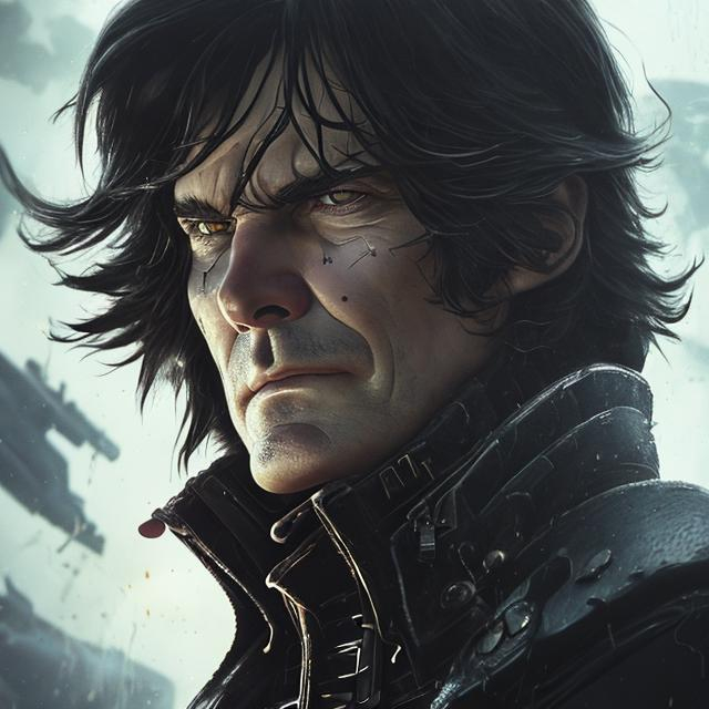 "Cinematic closeup of Captain Harlock, looking into... | OpenArt