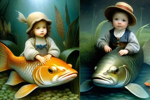 Masterpiece, young little water sprite (boy) sitting... | OpenArt