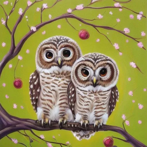 Painting of baby owls | OpenArt