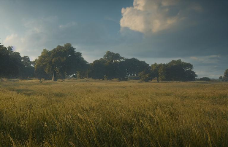 a beautiful painting of a grass land by greg rutkows...