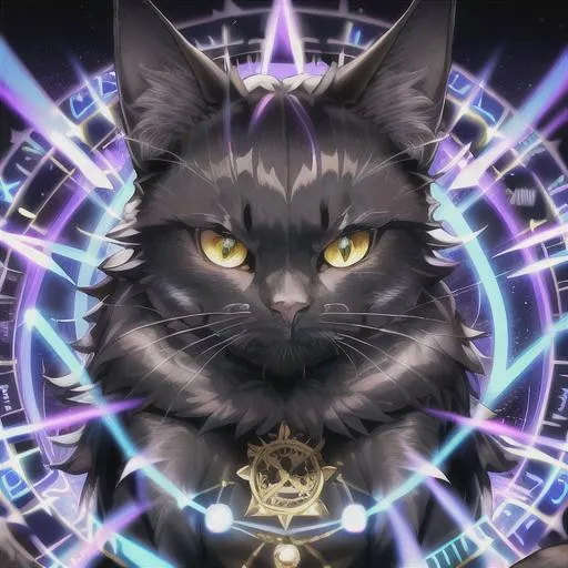 Best quality, Black cat, magical symbols in backgrou... | OpenArt