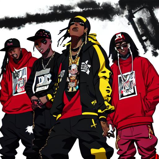 Uk drill rappers, Gang, anime style