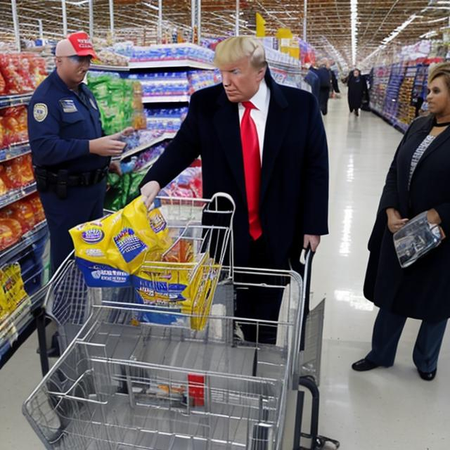 Donald trump being caught shoplifting at Walmart | OpenArt