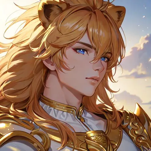 Leo The Lion zodiac as a male human, 8k, UHD, hig...