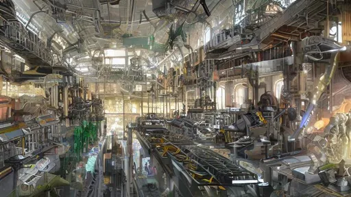 extremely realistic, hyperdetailed, cyborg factory,...