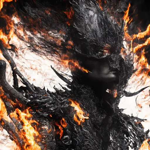 black and mysterious infernal being with a toned dow... | OpenArt