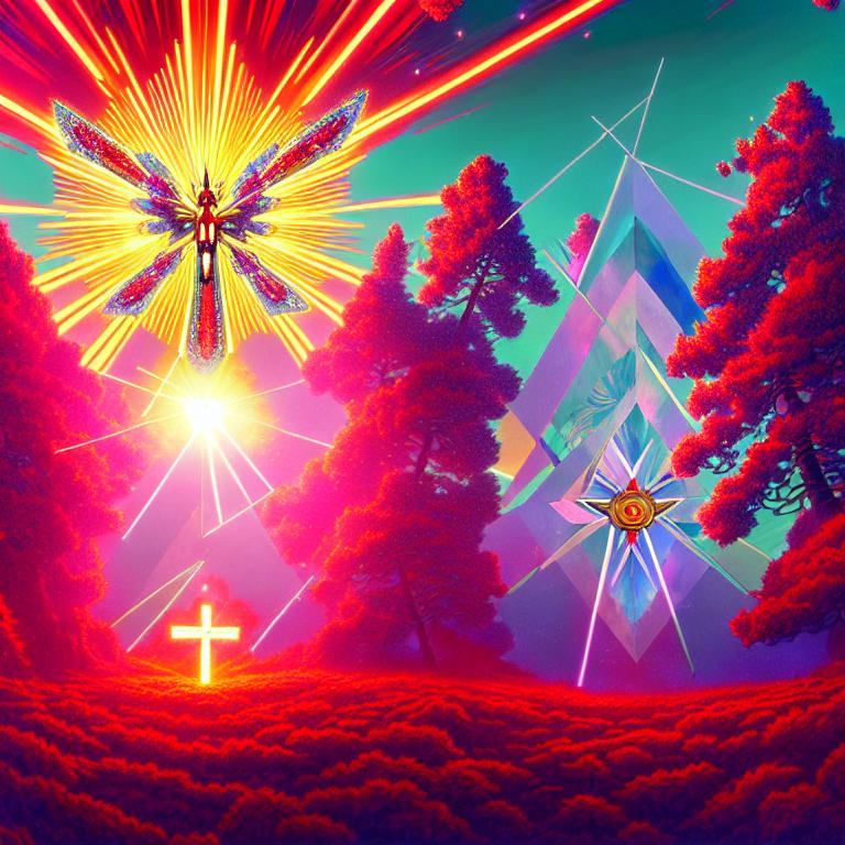 explosion of crystals forming symmetric cross, ultim... | OpenArt