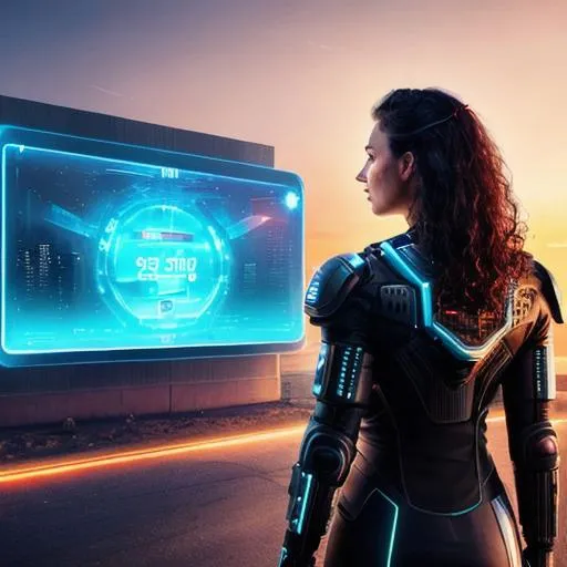 a dream Science fiction cyberpunk female with dark c... | OpenArt