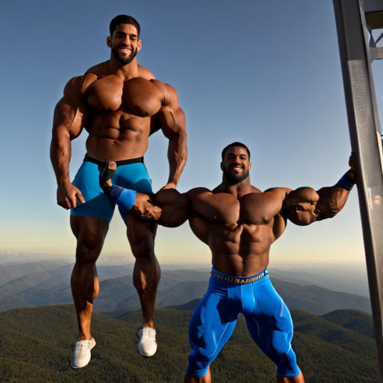 70000 foot tall Handsome giant hyper muscular bodybu...