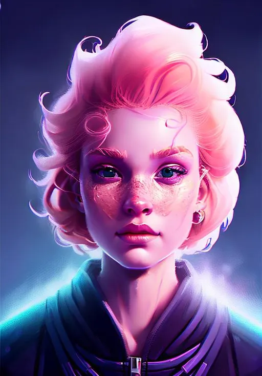 Portrait of {character} with {color} hair and with c... | OpenArt