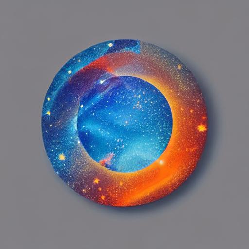 Simplified cosmos, Circular shape, Blue and orange h... | OpenArt