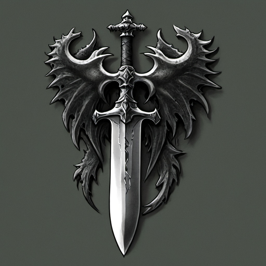 black Dagger fang crest for Tshirt background
