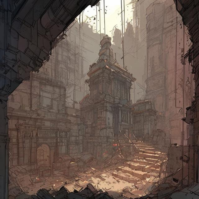 abandoned tomb concept art ian mcque sketch