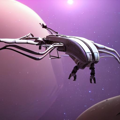 A spaceship as if designed by an alien race of spide... | OpenArt