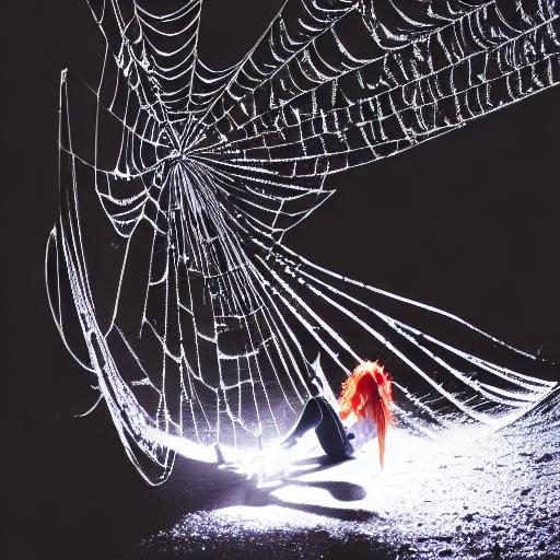 Bird of paradise, spider web, arachne, woman,Anime,... | OpenArt