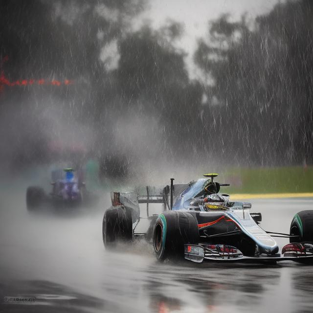formula one in the rain full color image | OpenArt