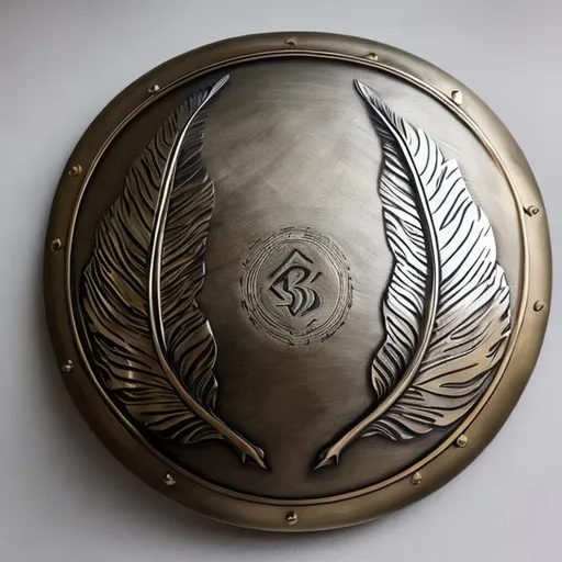 metal round shield engraved with a nature goddess an... | OpenArt