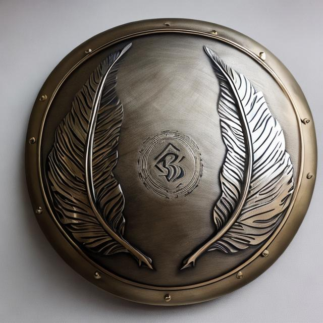 metal round shield engraved with a nature goddess an... | OpenArt