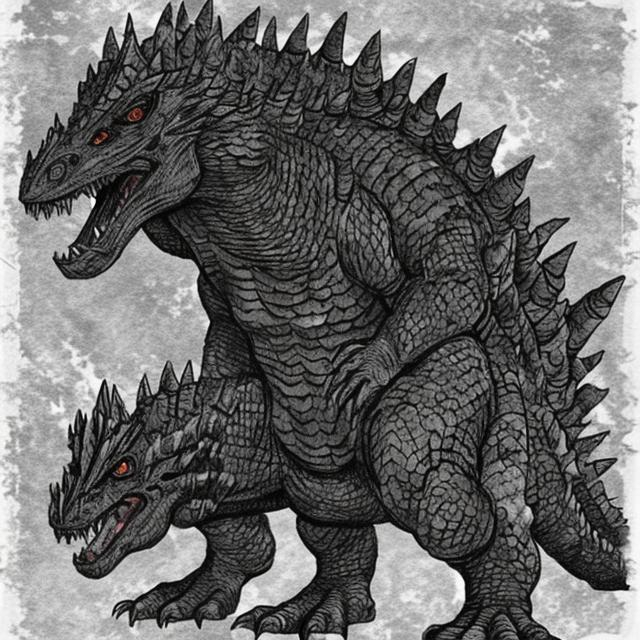 medieval sea beast style godzilla | OpenArt
