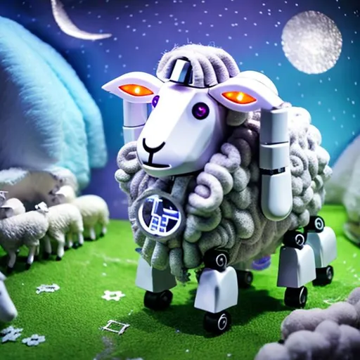 robotic magical sheep | OpenArt
