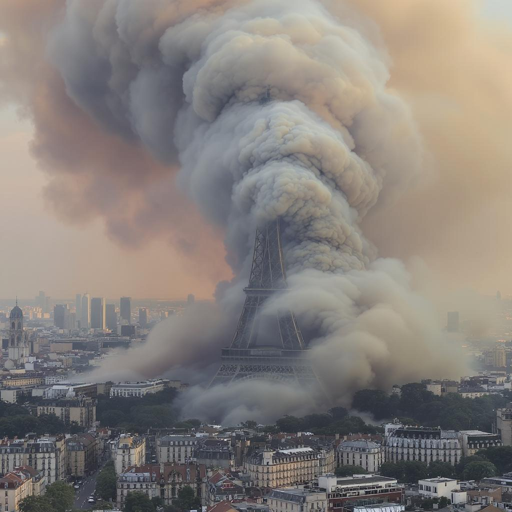 An Image Of Wildfires In Paris Smoke Seen From the e...