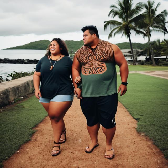 Samoan man, plus size, slightly muscular, sweet and...